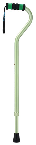 Standard Offset Walking Cane Adjustable Aluminum Green - Mid-Atlantic ...